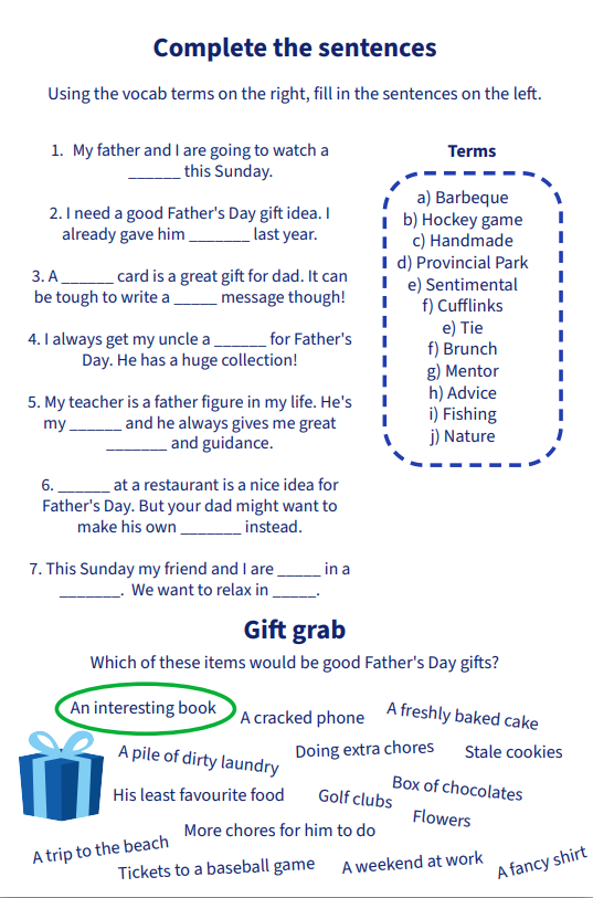 ESL Activity Pages – English Lesson Plans